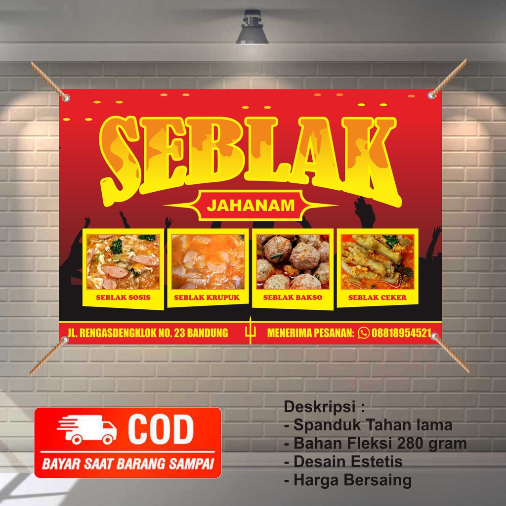 Jual Spanduk / Banner / MMT / Invitation / Backdrop jualan seblak pedas ...