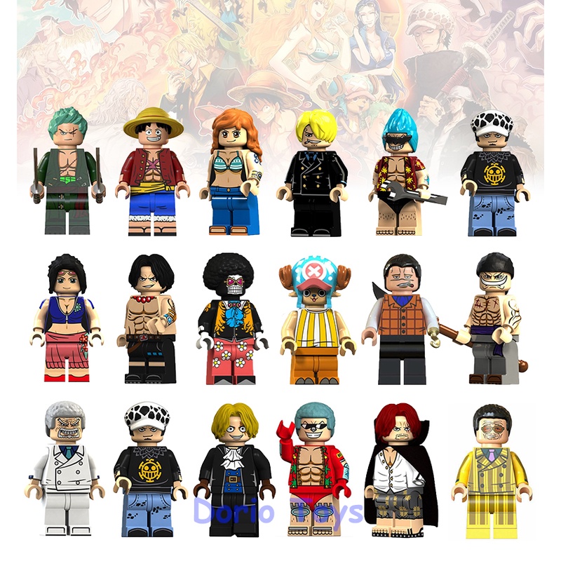 Jual Brick One Piece Series Luffy Zoro Nami Sanji Chopper Robin Franky ...