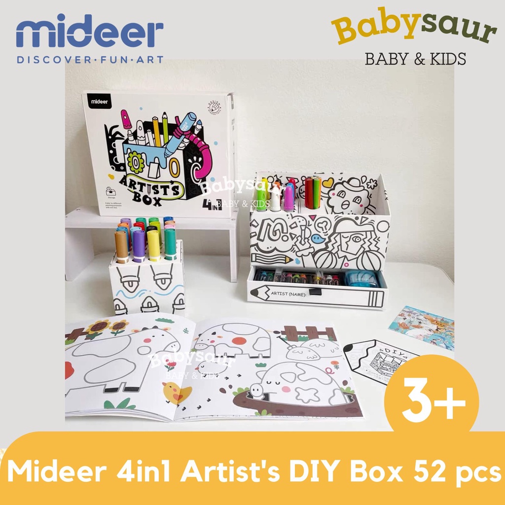 Jual Mideer Artist Coloring Box Alat Mewarnai Lengkap Spidol Crayon ...