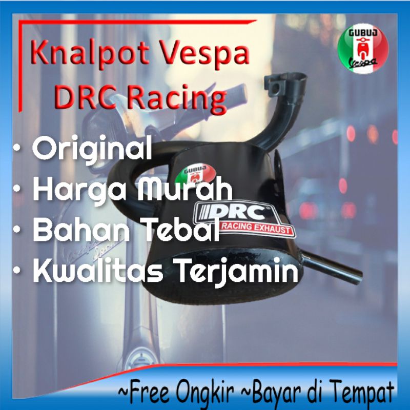 Jual ORIGINAL Knalpot Vespa DRC Racing Standar Doff Model Tahu Vespa VBB Super Sprint Px ...