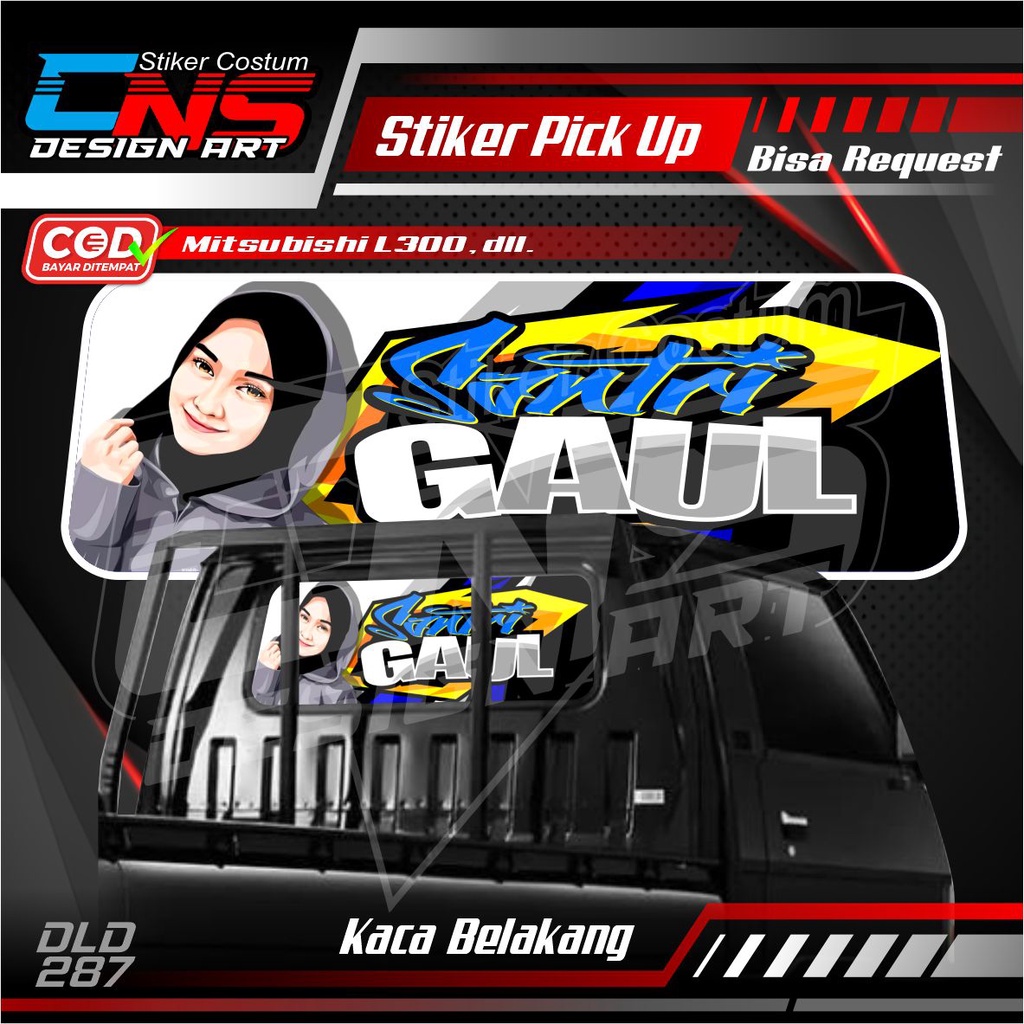 Jual Stiker Decal Kaca Kabin Belakang SANTRI GAUL all Pick Up L300 ...