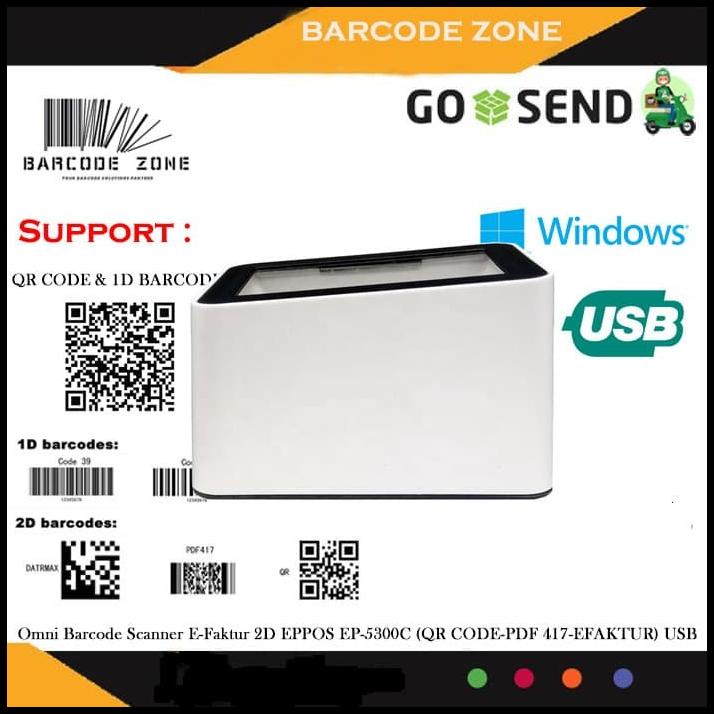 Jual 2D Omni Barcode Scanner Eppos Ep-5300C - Putih (Qr Code/Efaktur ...