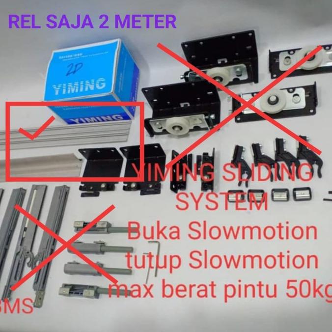 Jual YIMING 2 MTR REL SLIDING PINTU GESER ATAS BAWAH BEBAN 50 KG | Shopee Indonesia