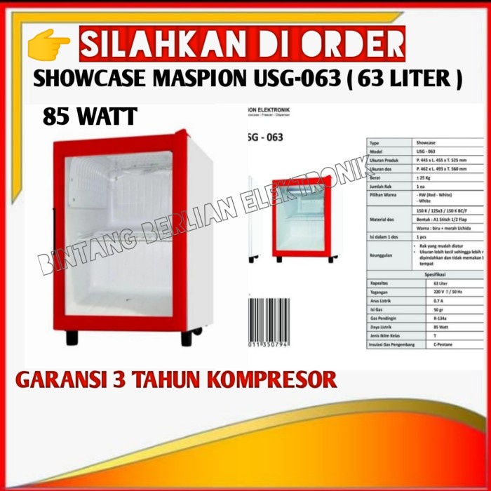 Jual Display Showcase Maspion Usg-063 ( 63 Liter ) | Shopee Indonesia