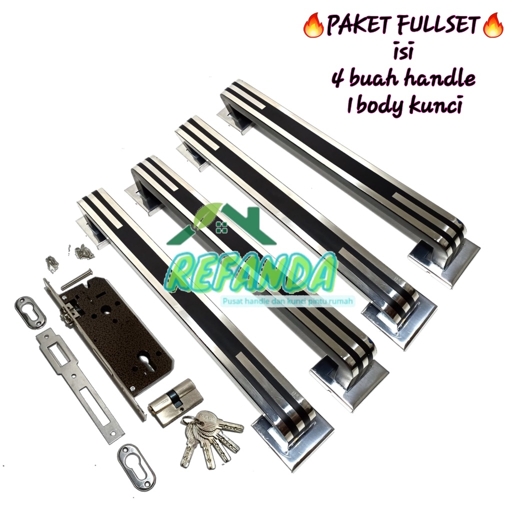 Jual kunci pintu rumah lengkap 4 biji gagang handle pegangan pilihan ...