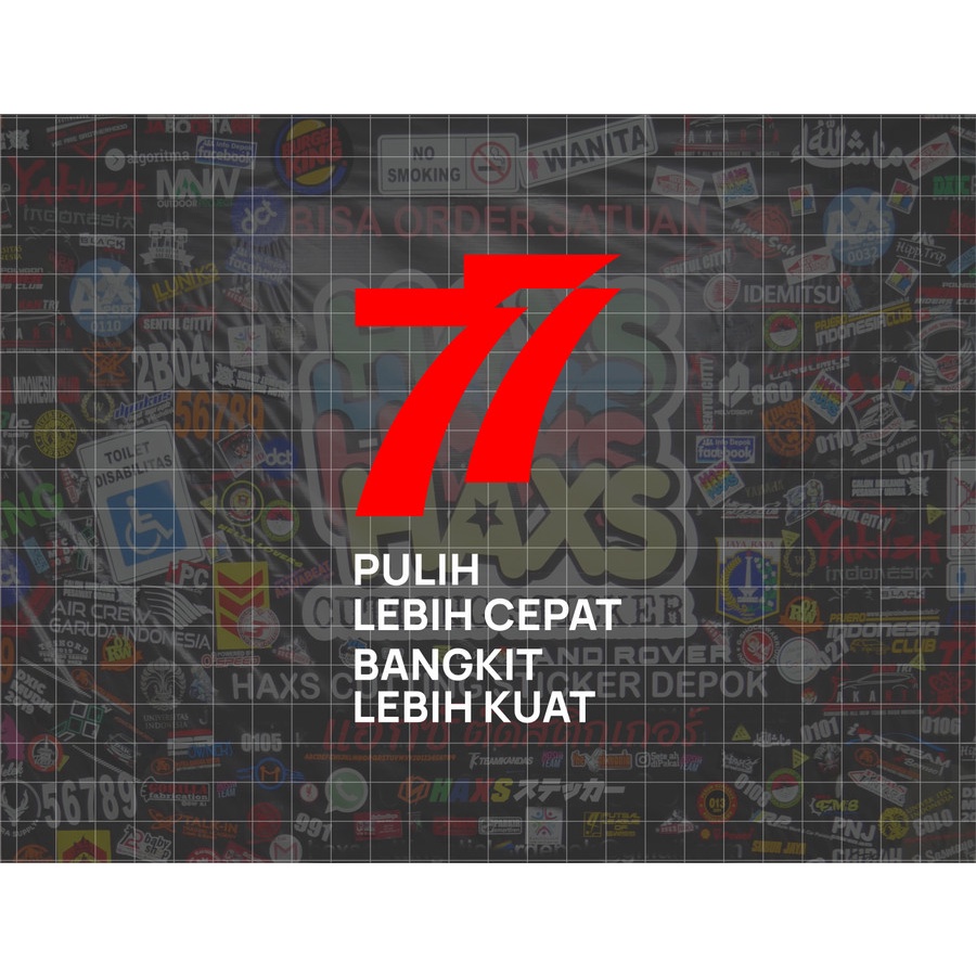 Jual Cutting Sticker Logo HUT RI Ke 77 V1 Ukuran 7x12 Cm Untuk Motor ...