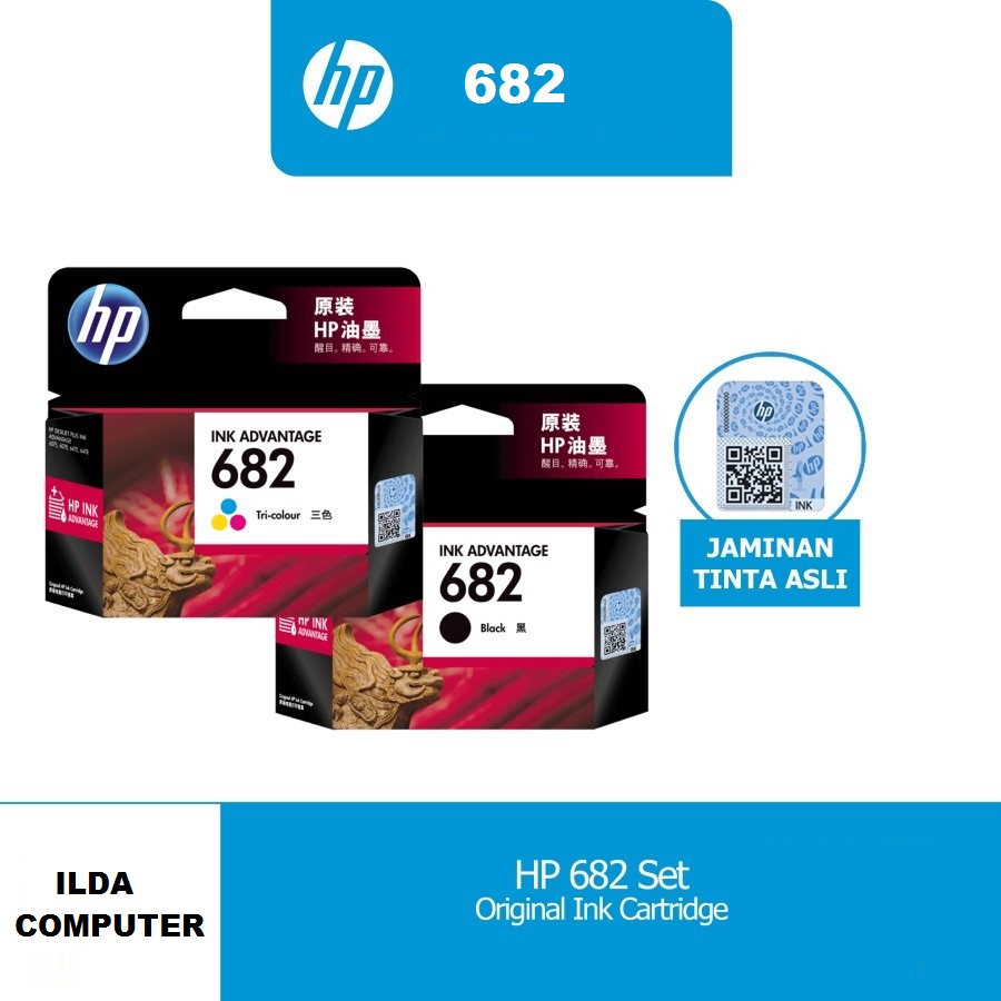 Jual Tinta HP 682 Black and Color Original | Shopee Indonesia