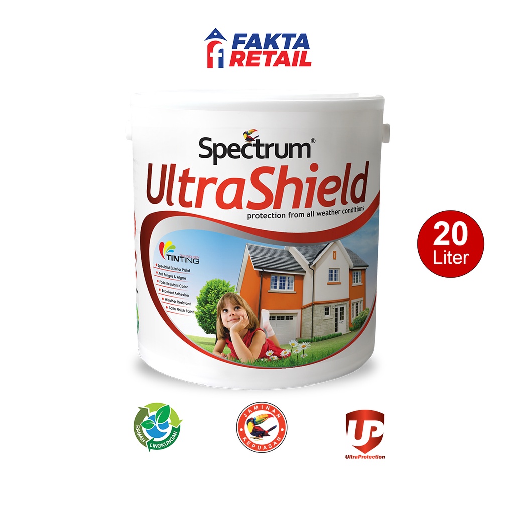 Jual Cat Tembok Spectrum Ultrashield Flat Super White Warna Putih - 20 ...