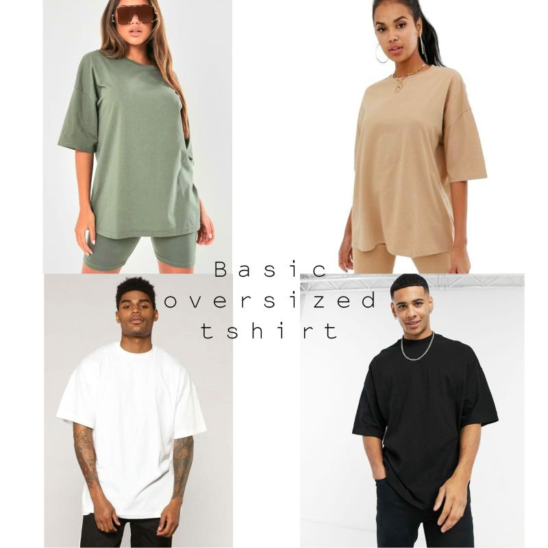 Jual BASIC OVERSIZED TSHIRT COTTON COMBED 24S UNISEX / OVERSIZE BASIC TEE / KAOS POLOS OVERSIZE ...