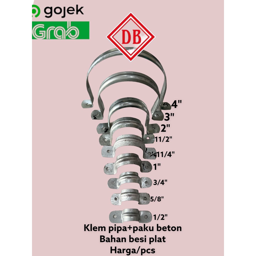 Jual KLEM OMEGA/KLEM PIPA BESI/KLEM BESI 1/2"-5/8-3/4"-1"-11/4"-11/2"-2 ...