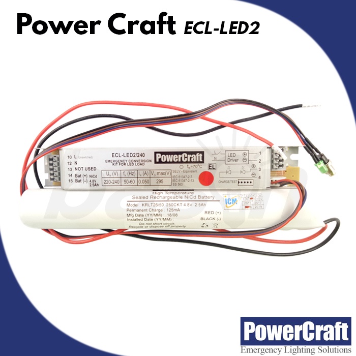 Jual Powercraft ECL LED2/240/4.8/2.5/120M - Inverter - Emergency ...