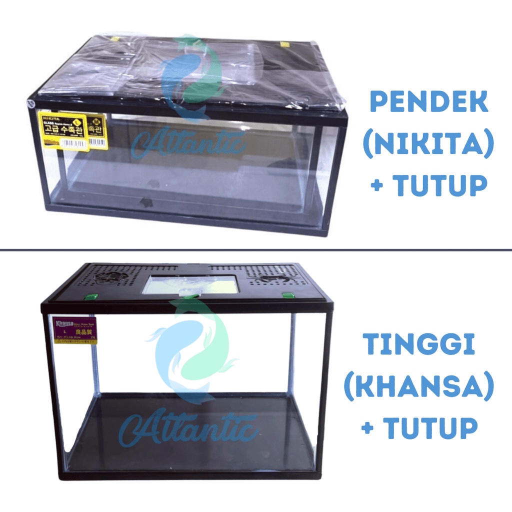 Jual [PACKING KAYU] Aquarium + Tutup Nikita Reptile Home Pendek / Khansa Tinggi S M L Tank ...