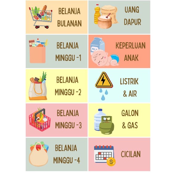 Jual Stiker budgeting Stiker rumah tangga (part 2) | Shopee Indonesia