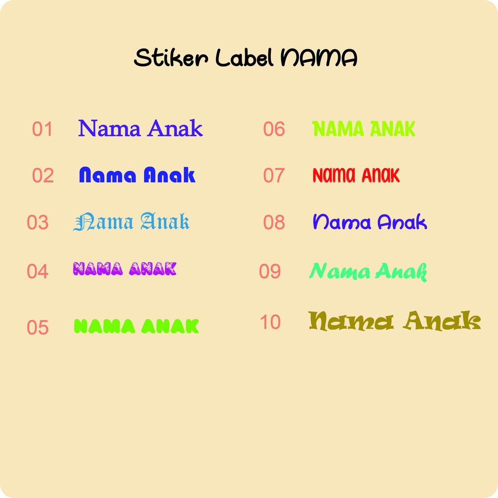 Jual Stiker Label Nama Anak Vinyl Waterproof | Shopee Indonesia