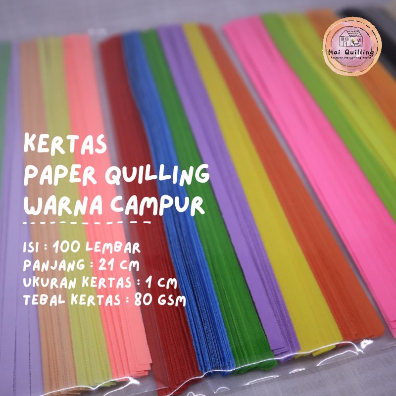 Jual kertas Paper Quilling/Warna Campur (KERTAS BINTANG)/100 lembar ...