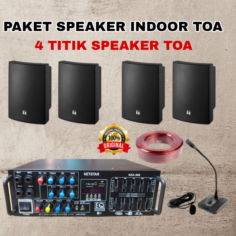 Jual Paket speaker indoor Toa 4 titik speaker Toa untuk indoor mushola | Shopee Indonesia