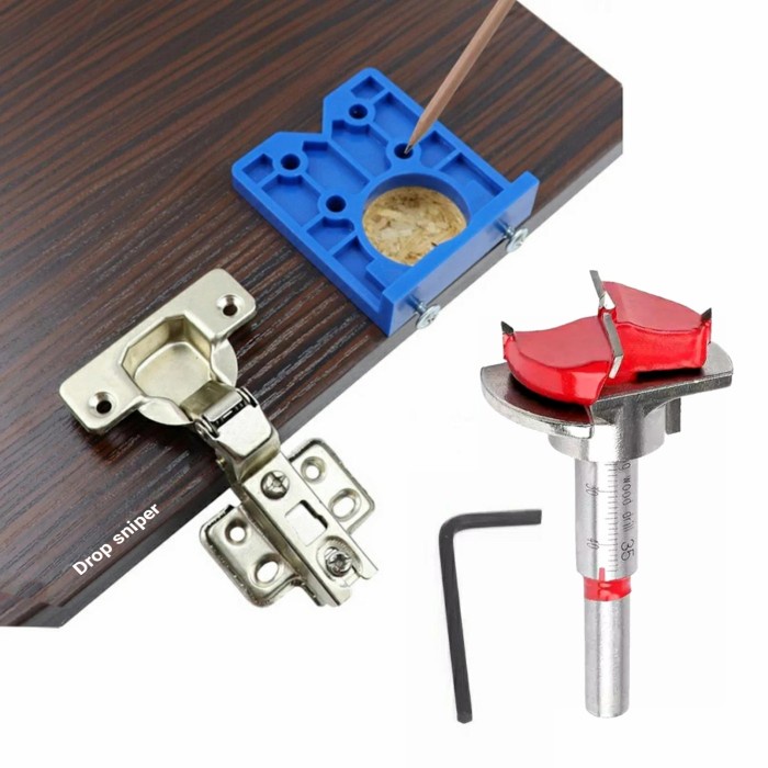 Jual Set Mata Bor Engsel Sendok Lemari Kabinet dengan Alat Mal lubang ...