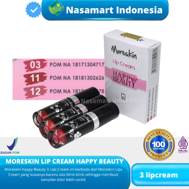 Jual BELI 1 DAPAT 3 MORESKIN LIP CREAM ORIGINAL NASA BELI SATU DAPAT 3 | Shopee Indonesia
