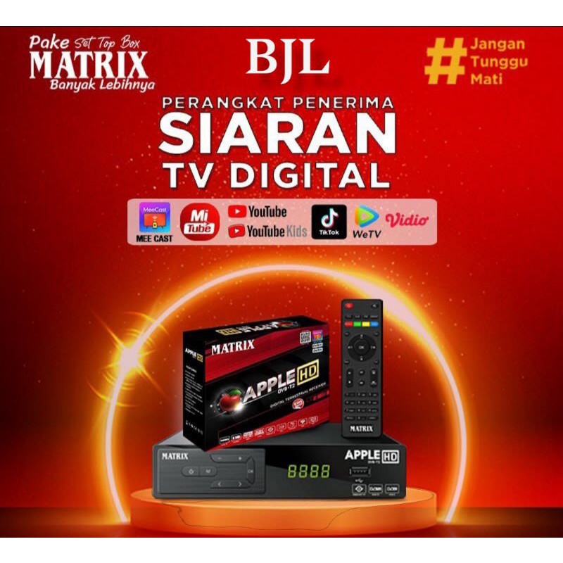 Jual Set Top Box TV Digital Matrix Apple Full HD DVB - T2 EWS Merah / Set Top Box Matrix Burger ...