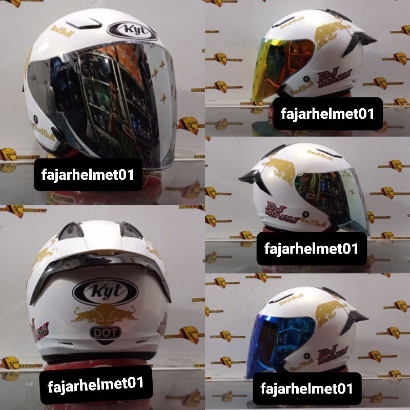 Jual Helm Half Face KYT Dj Maru Putih / Solid White Pearl Paket Ganteng Original SNI-DOT ...