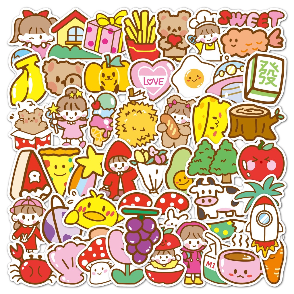 Jual 50 PCS STIKER TUMBLR FASHION CUTE STICKER UNTUK LAPTOP HP KULKAS ...