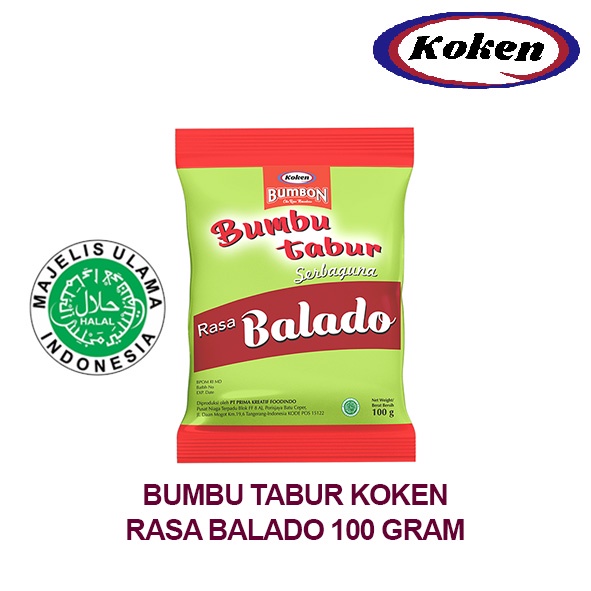 Jual Koken Food Bumbon Bumbu Tabur Serba Guna Rasa Balado (100g ...