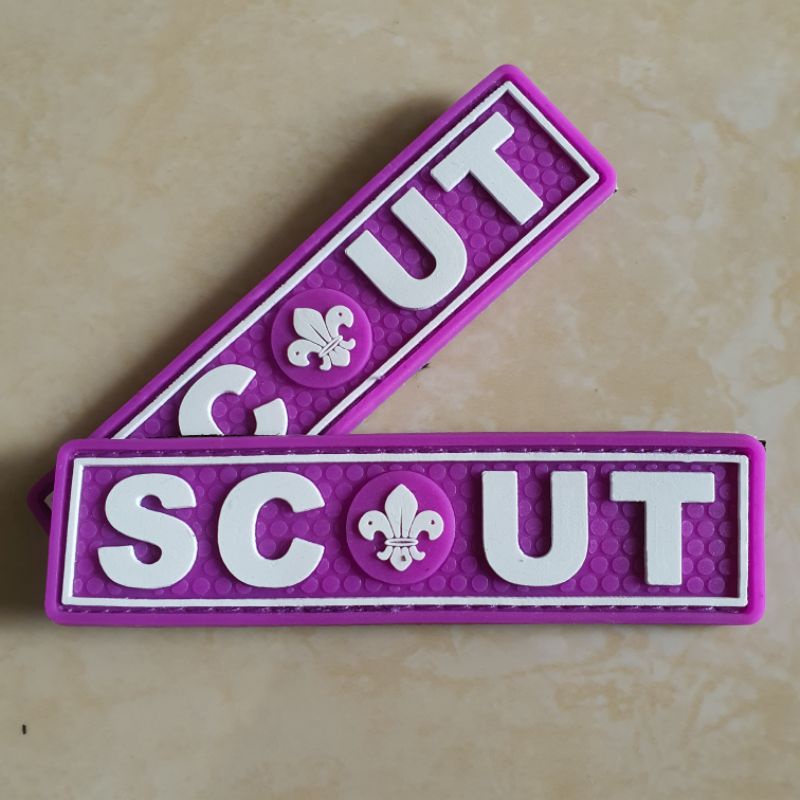 Jual patch rubber logo tulisan scout - wosm - pramuka - ungu - tempelan ...