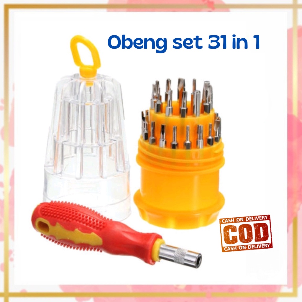 Jual Obeng Set 31 in 1 Multifungsi Magnetik Model Telur Mini Service Elektronik HP set Toolkit ...