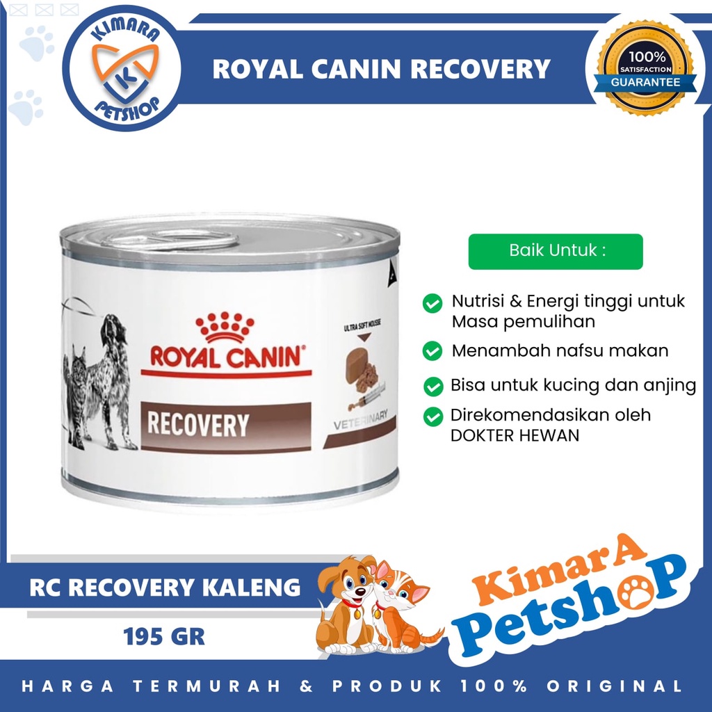 Jual ROYAL CANIN RECOVERY 195 GR WET FOOD CAT & DOG MAKANAN BASAH ...