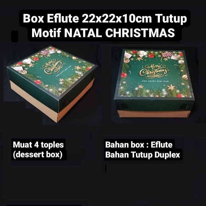 Jual dus packaging 4 toples natal kardus kemasan kue brownis xmas box ...
