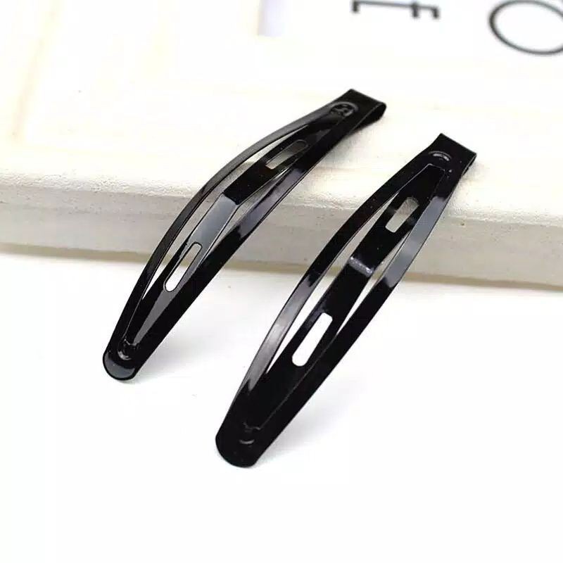 Jual Jepit Tiptop Jepitan Pony Hairclip Poni Hitam Polos Sepasang Isi 2 ...