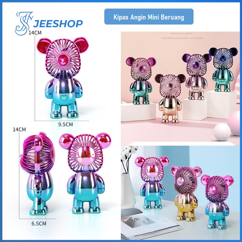 Jual Kipas Angin Mini Beruang Gradasi Portable Mini Fan Bear Brick ...