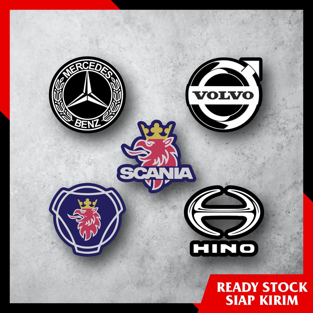 Jual 5 PCS STIKER LOGO MESIN SCANIA HINO MERCEDES VOLVO - KAROSERI ADI ...