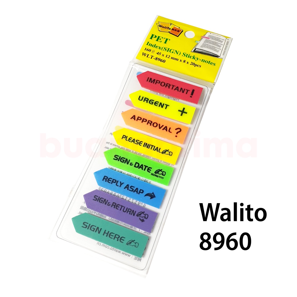 Jual Sticky Notes Walito Index Sign Post Stick 8960 Note It Here ...