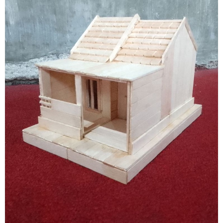 Jual miniatur rumah stik es krim model minimalis kanopi | Shopee Indonesia