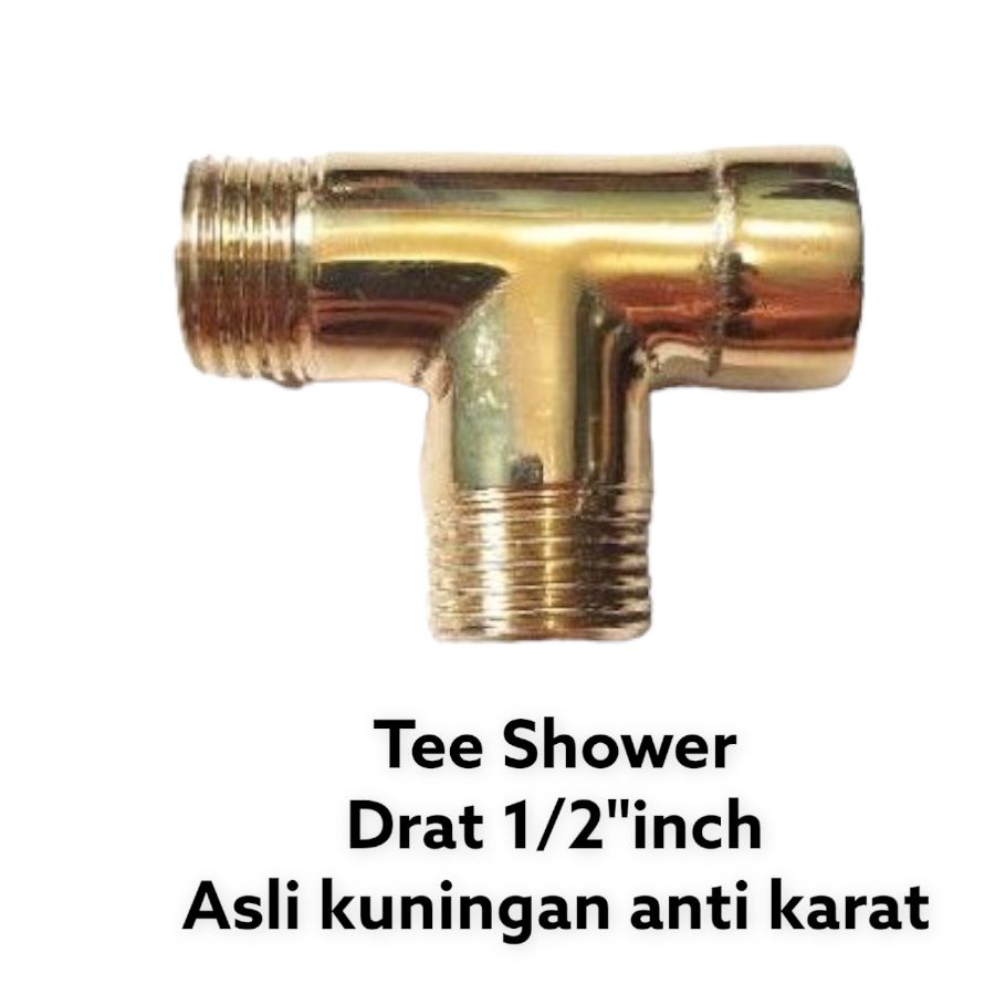 Jual TEE SHOWER KUNINGAN ASLI/SAMBUNGA SHOWE CLOSET/SAMBUNGAN KRAN ...