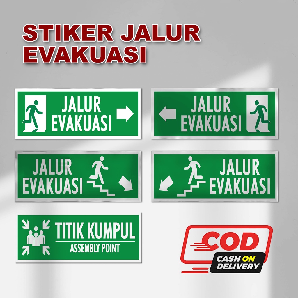 Jual R102 STIKER JALUR EVAKUASI | STICKER EMERGENCY EXIT | STIKER ...