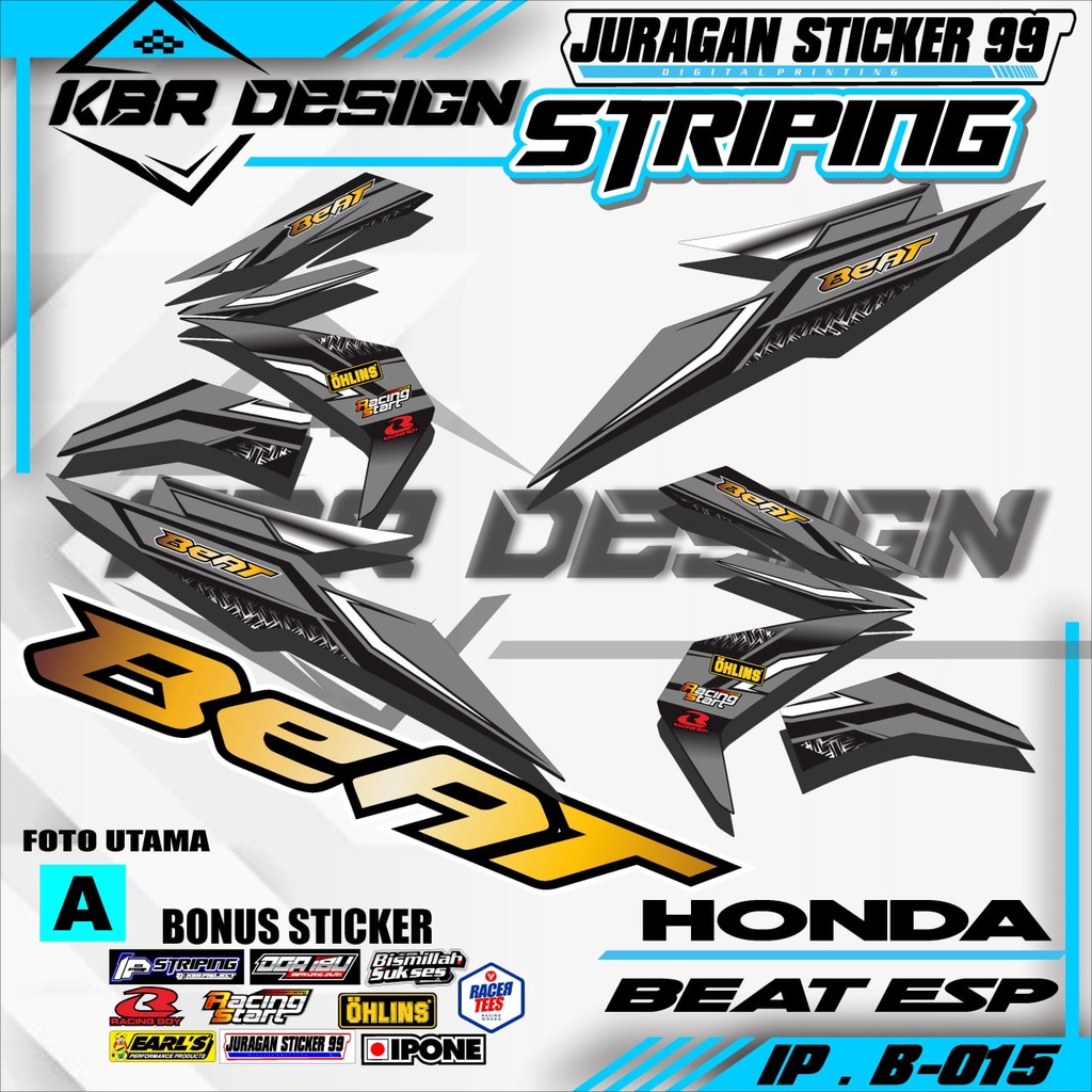 Jual Sticker Striping BEAT ESP (COD) Sticker Striping Lis Variasi Motor ...