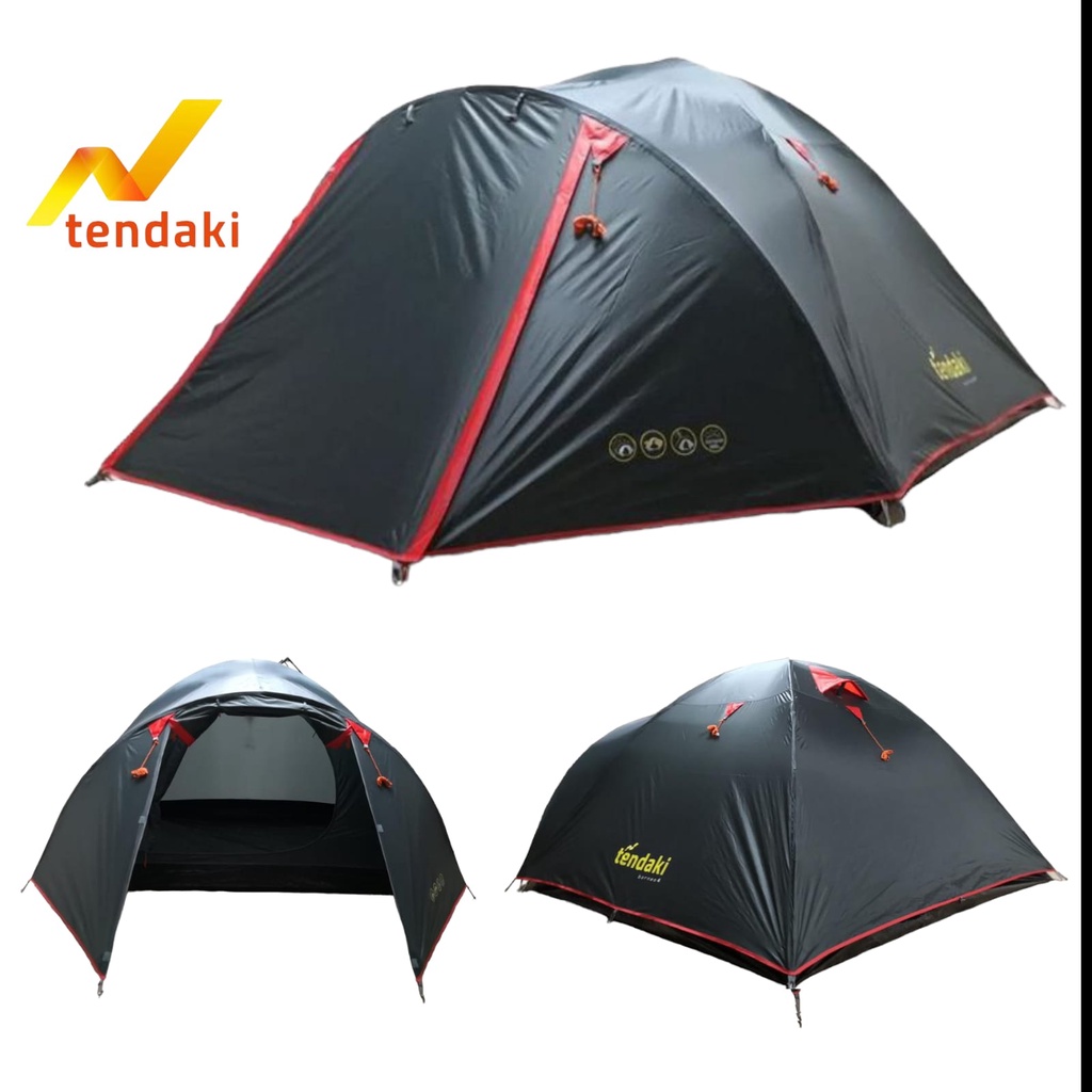 Jual tenda camping dome termurah tendaki Borneo 4 double layer frame ...