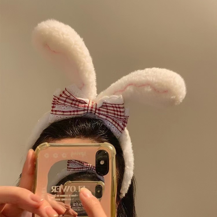 Jual TownShell - Bunny fluffy korean head band / bando korea kelinci ...