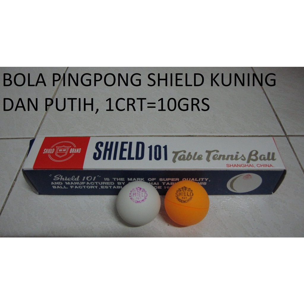 Jual BOLA PINGPONG SHIELD 101 ( HARGA 1 KTK ISI 6 PCS ) WARNA KUNING DAN PUTIH | Shopee Indonesia