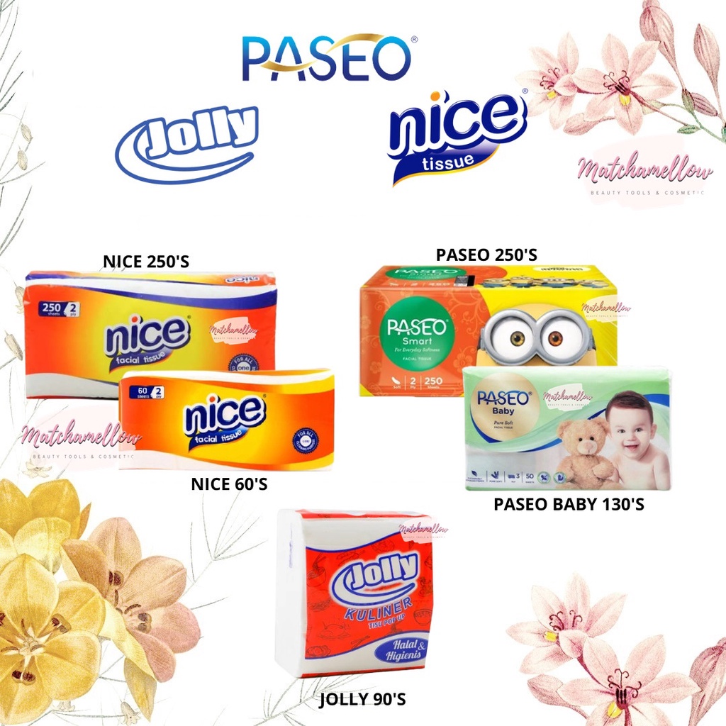 Jual MATCHATISSUE FACIAL NICE JOLLY PASEO - 2 PLY 3 PLY BABY SOFT ...
