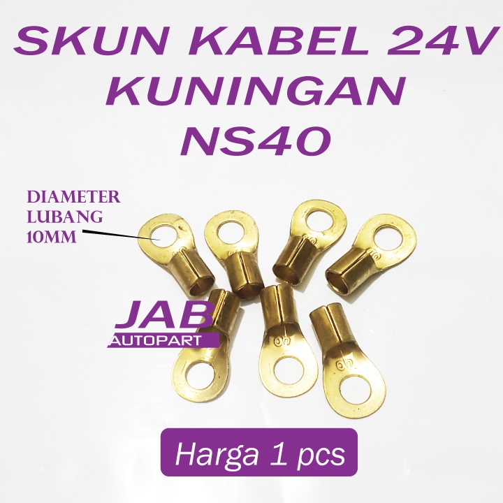 Jual TERMINAL SKUN KABEL AKI MOBIL NS40 12/24V KUNINGAN ASLI BULAT ...