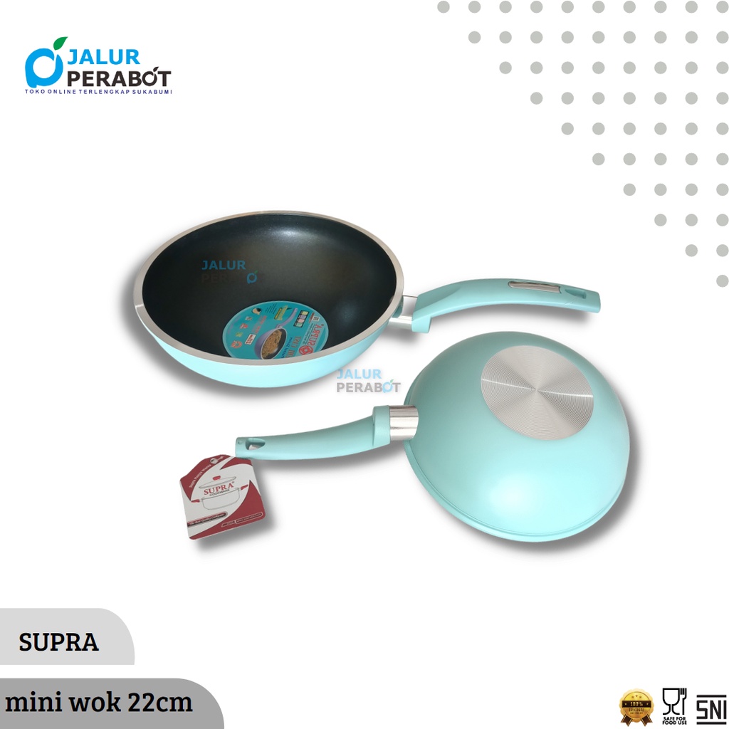 Jual SUPRA mini wok 22cm semi cast pastel / wajan penggorengan anti ...