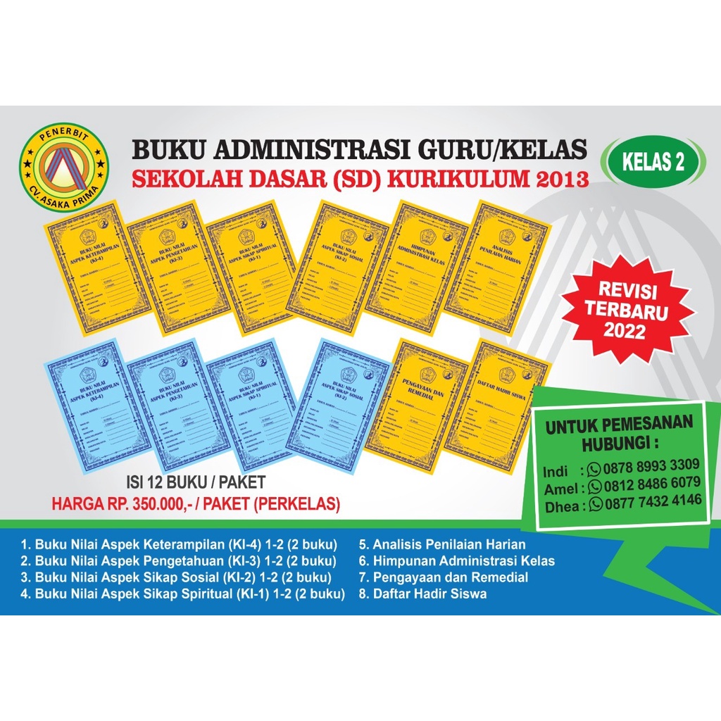 Jual BUKU ADMINISTRASI GURU SD KELAS 2 | Shopee Indonesia