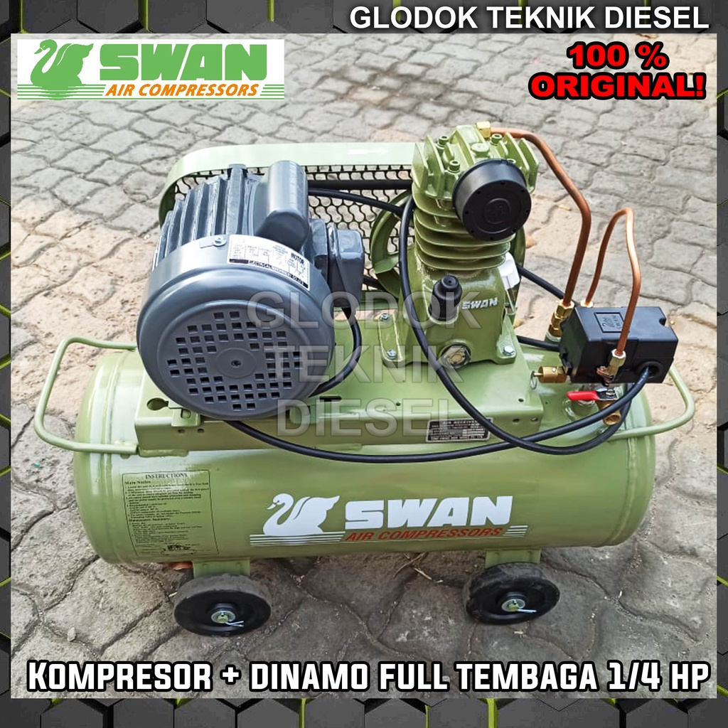 Jual SWAN Air Compressor 2 HP 1 HP 1/2 HP 1/4 HP + JIAYU Taiwan Dinamo ...