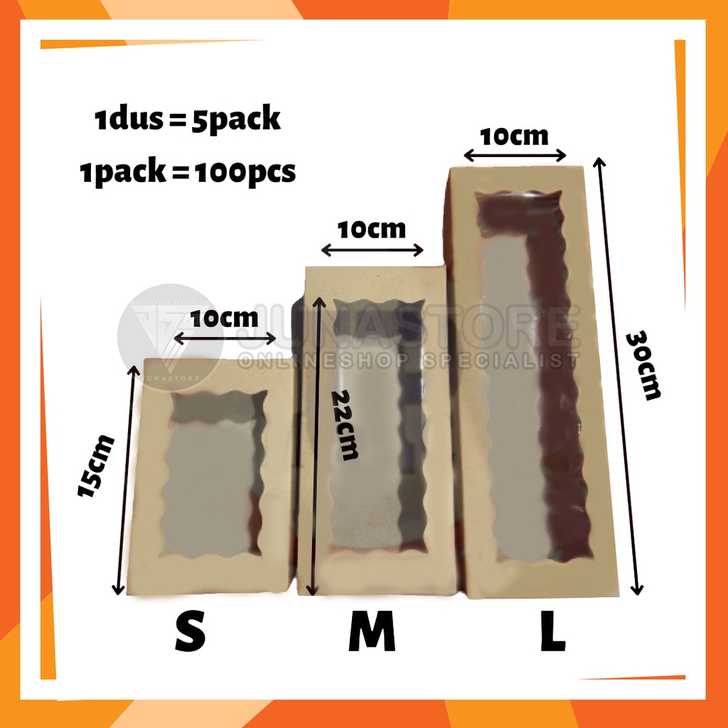 Jual Dus brownies kraft laminasi window ukuran S , M dan L (10pcs) | Shopee Indonesia