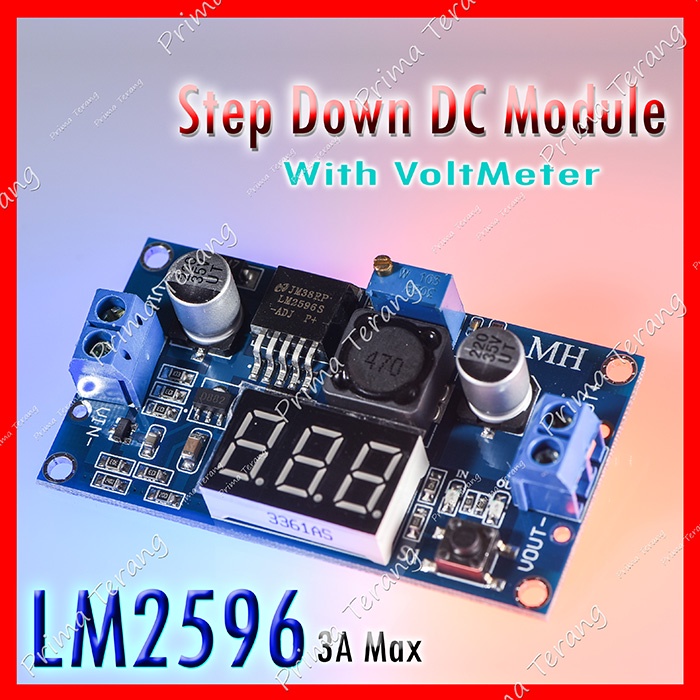 Jual LM2596 Voltmeter Step down DC-DC Adjustable Modul Penurun Tegangan ...