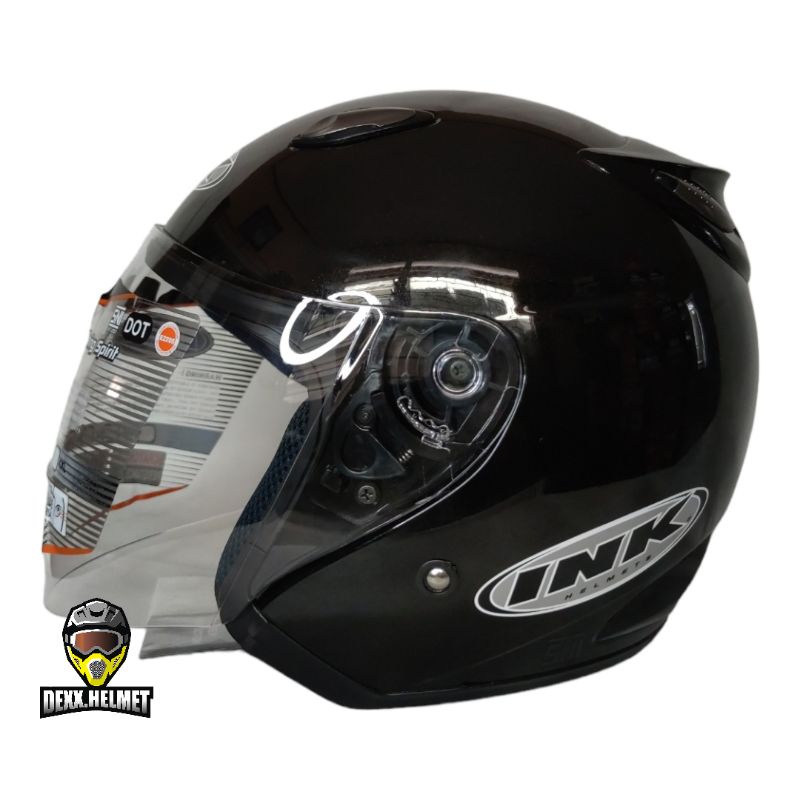 Jual Helm INK Centro Half Face Solid Black Glossy Original | Shopee ...