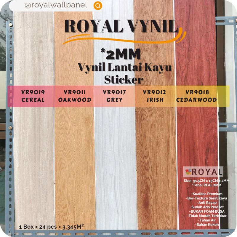 Jual Vynil Sticker Kayu Lantai PREMIUM 2MM Real by Royal BUKAN FOAM ...